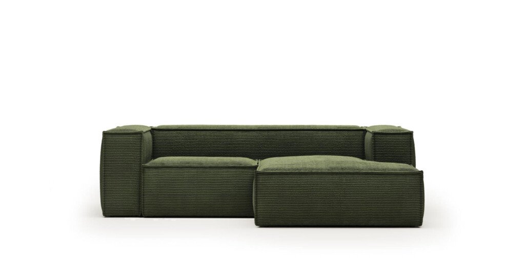 Canapé confortable KH Block 2 places avec méridienne vert